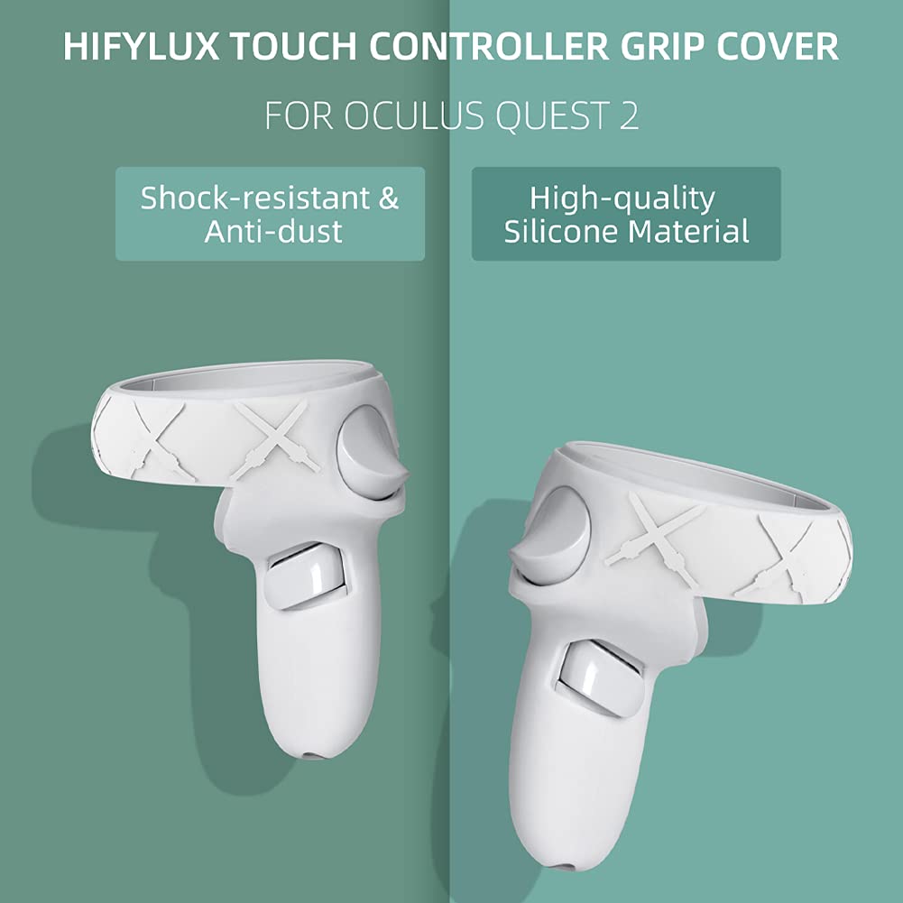 Silicone Touch Controller Grip Cover Accessories for Oculus Quest 2 Handle,2 VR Controller Caps Anti-Scratch Dustproof Protective Sleeve Compatible with Oculus Quest 2