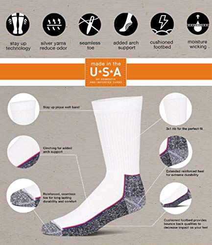 One Tough Sock unisex adult Extended Cushioned Over the Calf Casual Socks, White, X-Large US