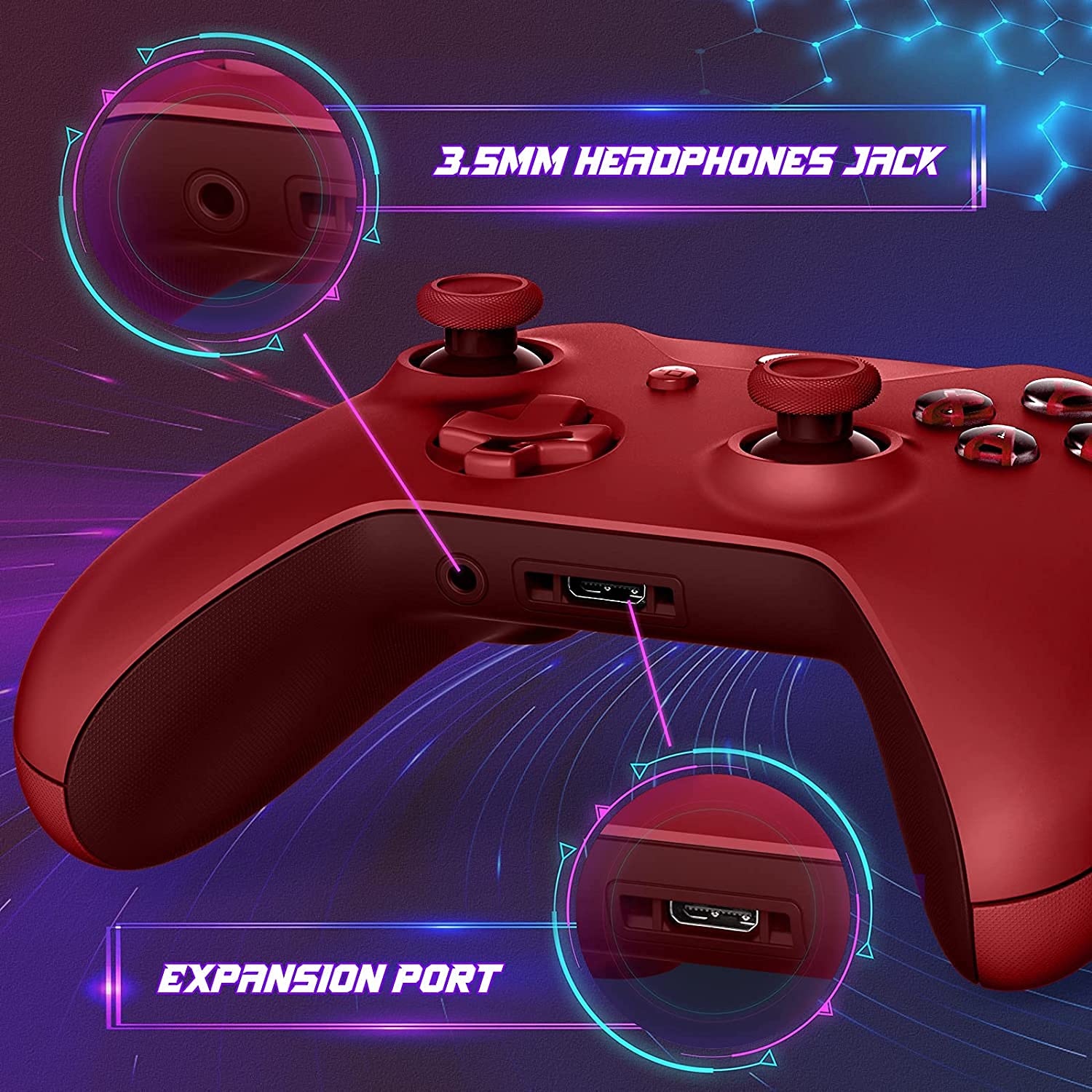 W&O Wireless Controller Compatible with Xbox One and Xbox One S/X, Compatible with Windows 7/8/10