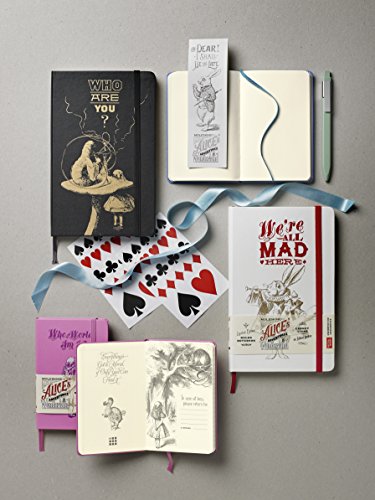 Moleskine Limited Edition Alice in Wonderland Notebook, Hard Cover, Large (5" x 8.25") Plain/Blank, Black, 240 Pages, (LEAL01QP062)
