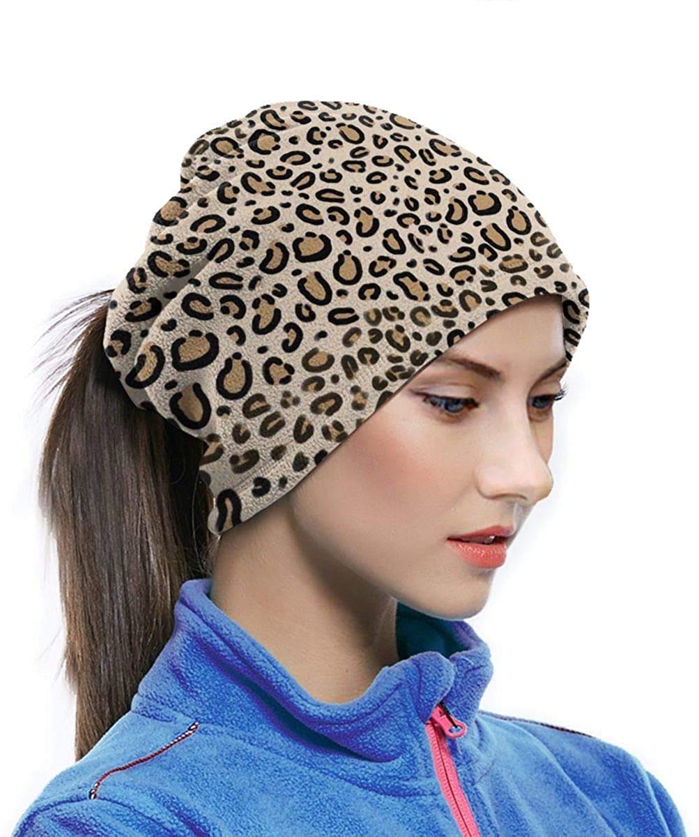 Neck Gaiter Warmer Windproof Mask Dust - Free UV Face Mask - Leopard Print Tan Natural Animal Cheetah Safari Print