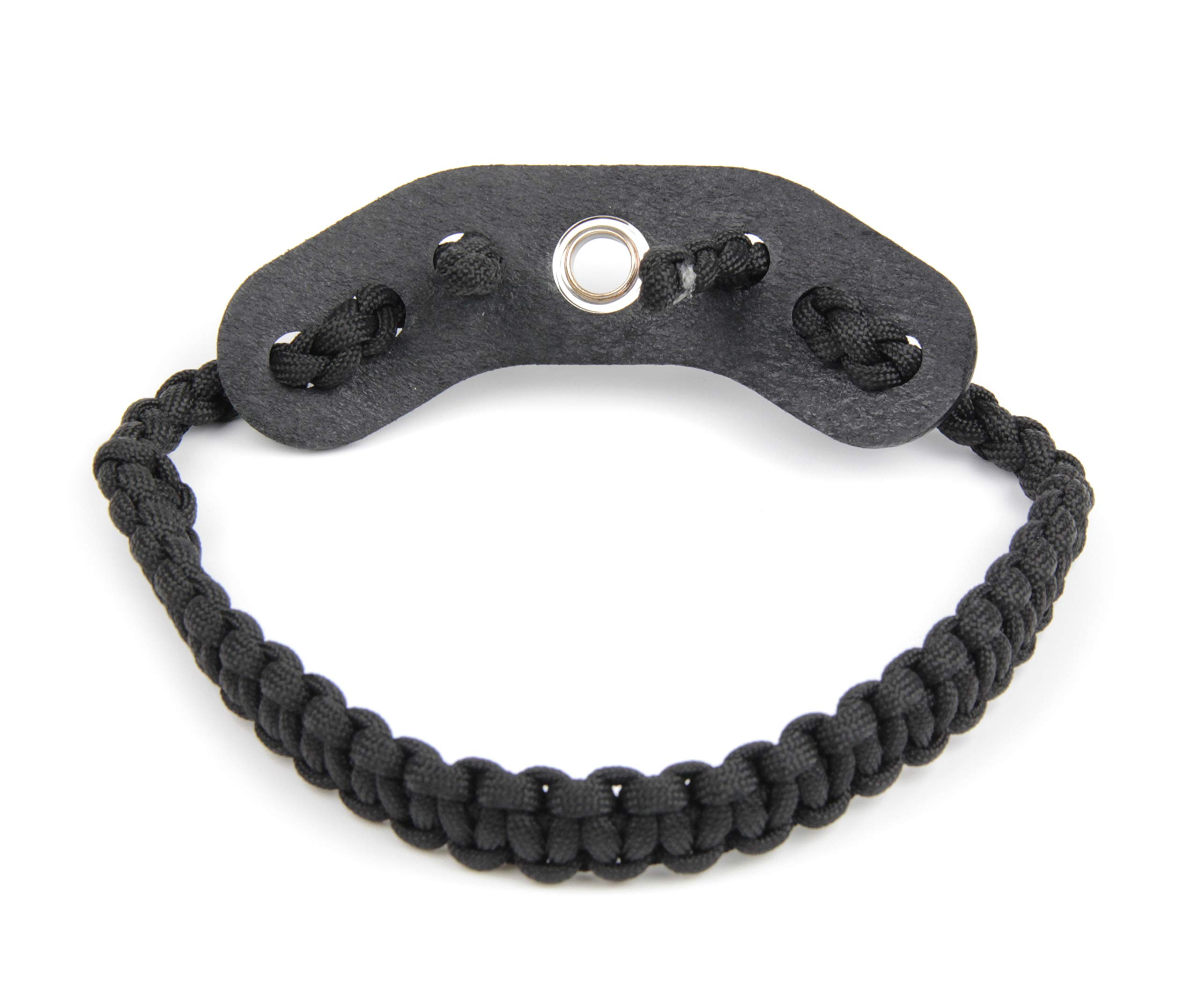 SUNYA Archery Bow Wrist Sling, Paracord Strap Comfortable on Hand.Fit Bow Stabilizer. Full Grain Leather Yoke with Carbon Fiber Texture. (DS Dark Camo CB)