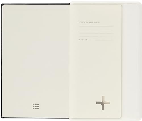 Moleskine Paper Tablet Hard Cover Smart Notebook, Ruled, Large (5" x 8.25") Black - Compatible w/ Moleskine Pen+ Ellipse (Sold Separately) & App, Digitize & Organize Notes, 176 Pages