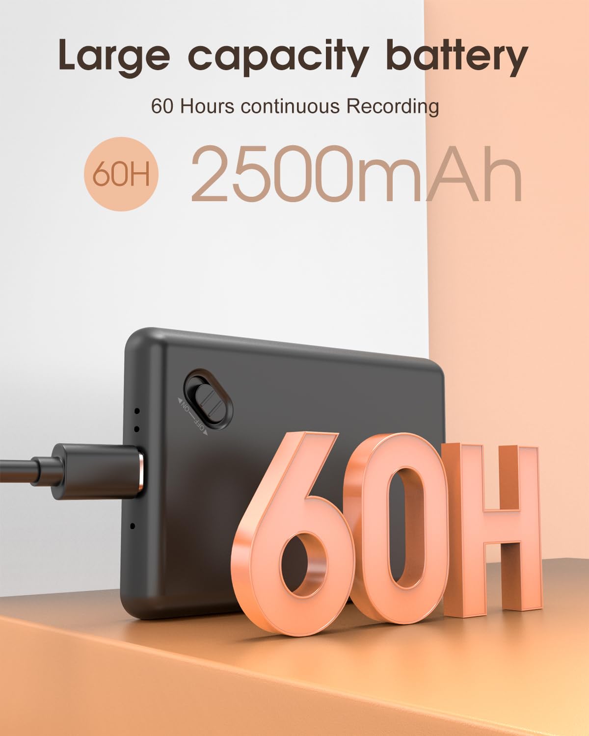 Phone Call Recorder, 64GB Snap-On Call Recorder with Playback Small Audio Recorder with Microphone 400 Hours Recording Device Compatible with Windows iOS Perfect for Meetings Lectures (64GB)