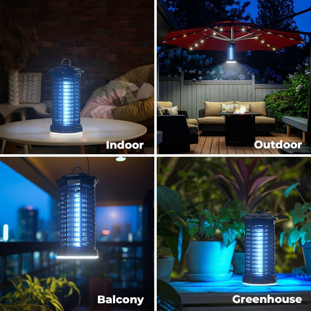 YISSVIC Bug Zapper Outdoor Indoor Waterproof Electric Mosquito Fly Zapper Killer Effective 4200V Plug in for Home Patio Office Courtyard