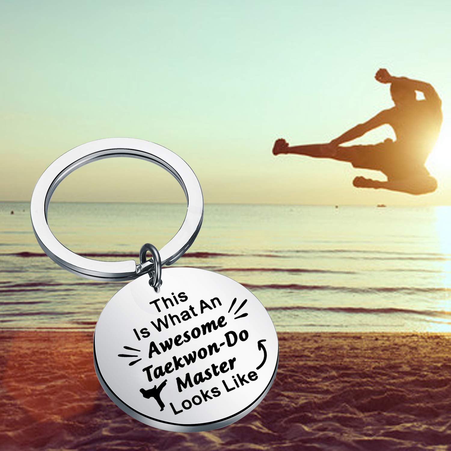 PENQI Martial Arts Jewelry Taekwondo Gift Taekwondo Lover Gift This is What an Awesome Taekwon-Do Master Looks Like Keychain Taekwondo Coach Student Gift (K-Taekwon-Do)