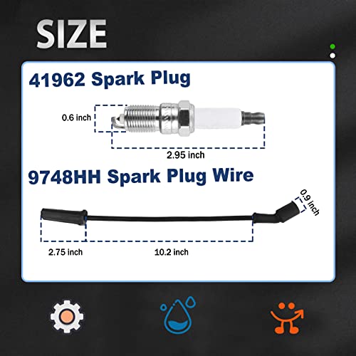 Professional Spark Plug Wires Set 41-962 and 9748HH, Replace OE 9748HH, WGM48, 88862397, 88862385, 19297035 for LS2 LS3 LS4 LS7 V8 Engines