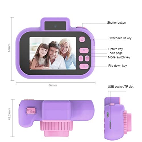 PRIZOM Children's Camera High-Definition 4000W Front Rear Dual-Camera 2 Inch 1080P HD Screen Digital Camera Photography, A