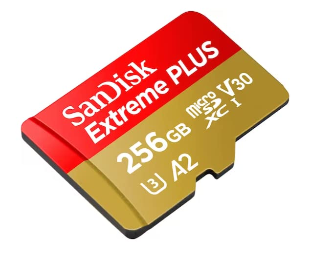 SanDisk Extreme Plus microSDXC UHS-I Card with Adapter, 256GB, SDSQXBD-256G-AN6MA