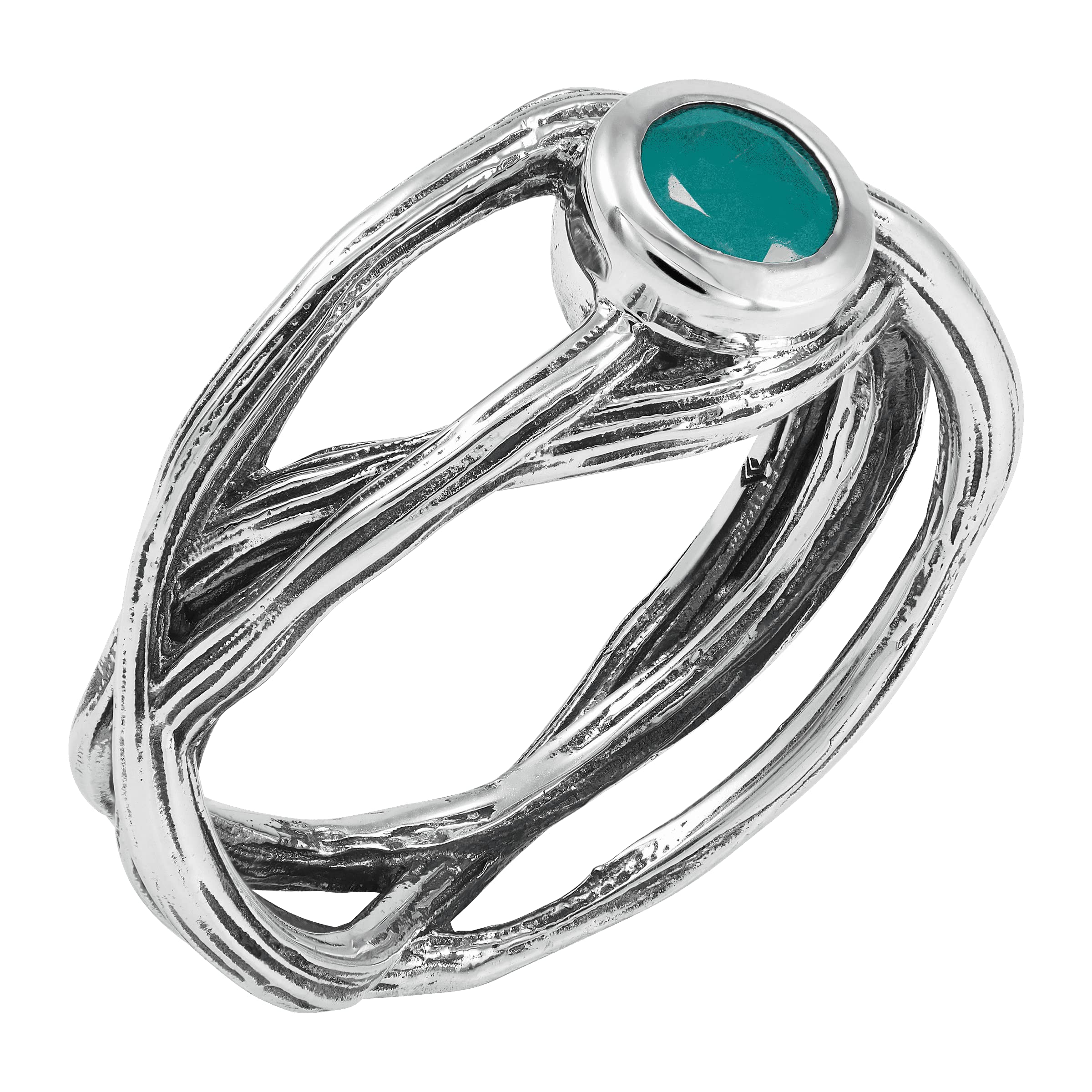 Silpada 'Twisted Web' Emerald Ring in Sterling Silver, Size 9, Size 9