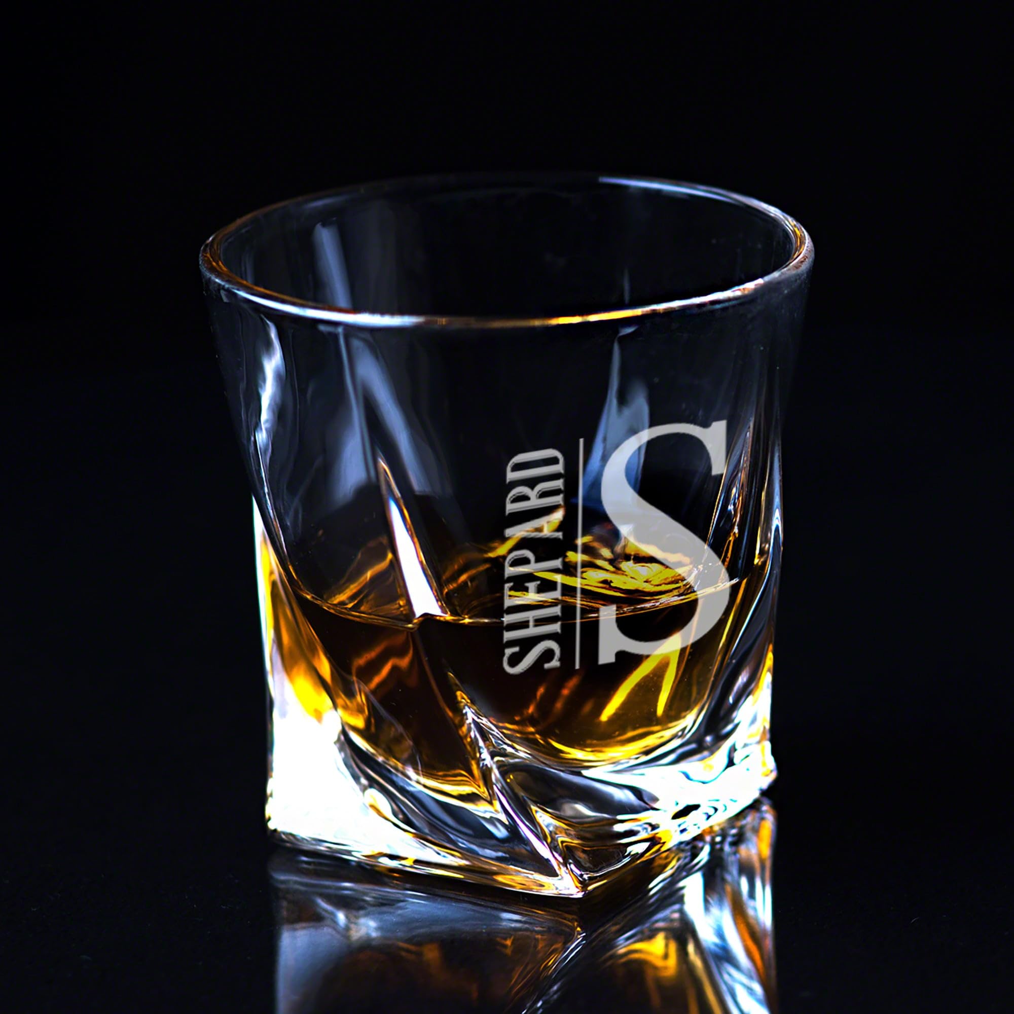 Personalized Twist Whiskey Glasses, Set of 4 (Custom Product)