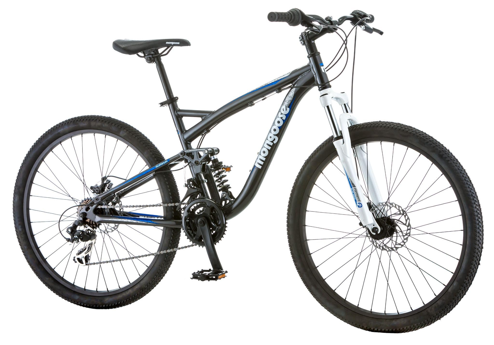Mongoose Men's Detour Moutain Bike, 18-Inch Aluminum Frame, 26-Inch Wheels, Grey