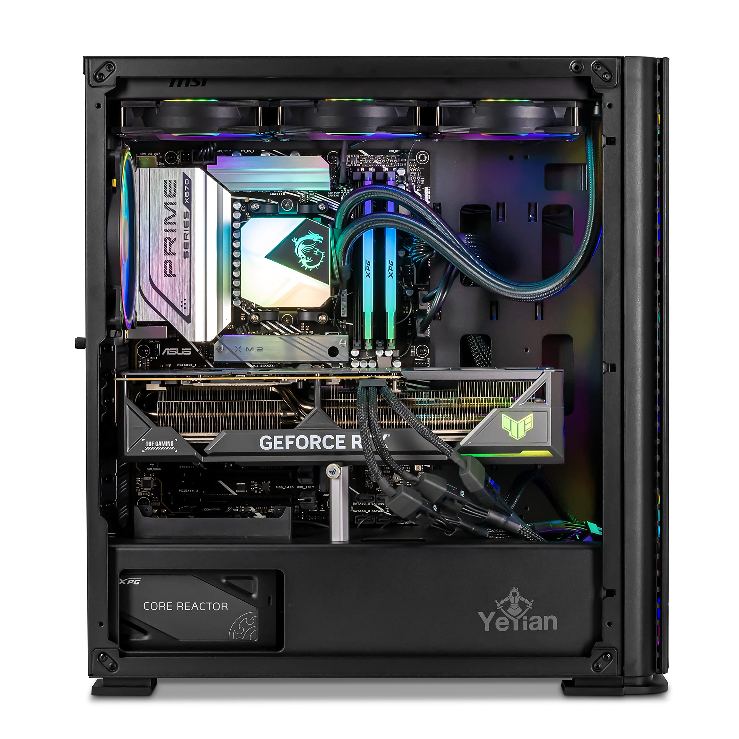 YEYIAN ODACHI Gaming PC Ryzen 9 7900X3D 5.70 GHz Desktop Computers, GeForce RTX 4080 16 GB, 32GB DDR5 5600MHz, 1TB NVMe 4 SSD,VR Ready ARGB,850W Power Supply,Win 11 Home