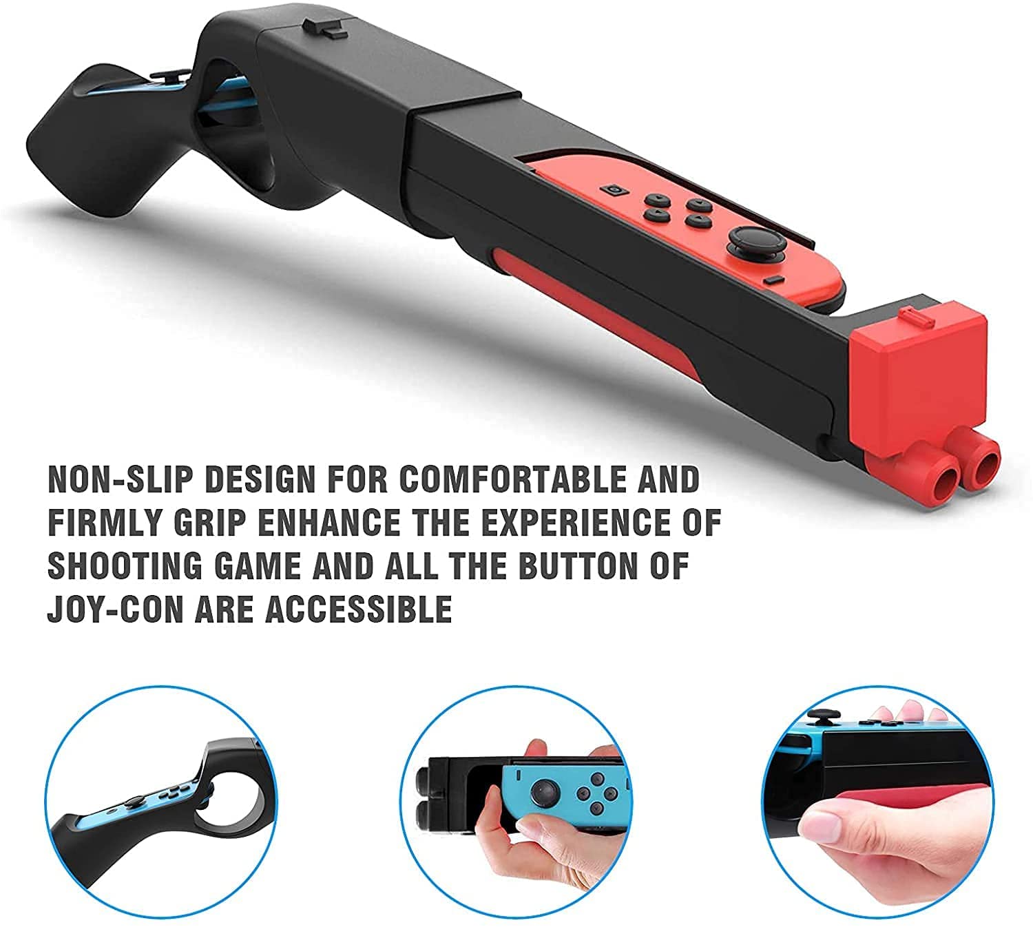 Shooting Game Gun Hand Grip Accessories for Nintendo Switch Hunting Game, Doom Eternal, Splatoon 2, Apex, Fortnite, Sniper Elite 3 Ultimate Edition, Resident Evil, Overwatch, Warframe