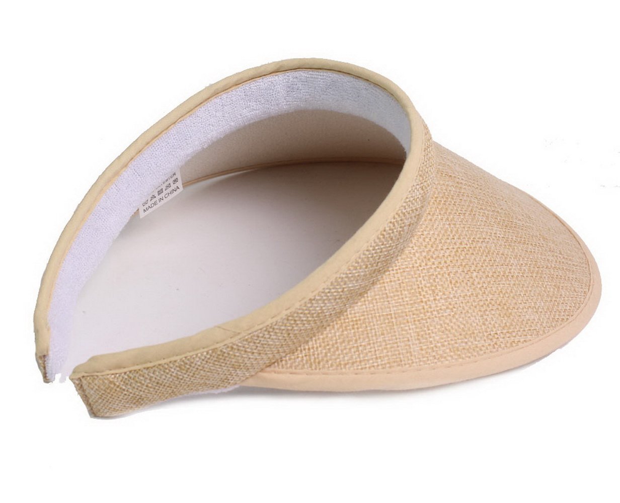 Men Women Athletic Straw Summer Outdoor Piping Clip On Sun Visors