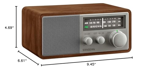 Sangean SG-116 Retro Wooden Cabinet Radio,Walnut-Silver