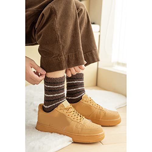 SGAOGEW Fuzzy Socks Athletic Ankle Womens Socks Running Compression Socks for Women Cozy 1 Pack Low Cut Performance Soft Tab Socks christmas gifts for mom