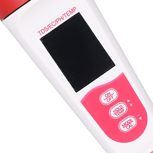 Water Quality Test Pen, High Sensitivity Digital Water Tester Multifunctional Auto Temp Compensation Glass Electrode for Swimming Pool