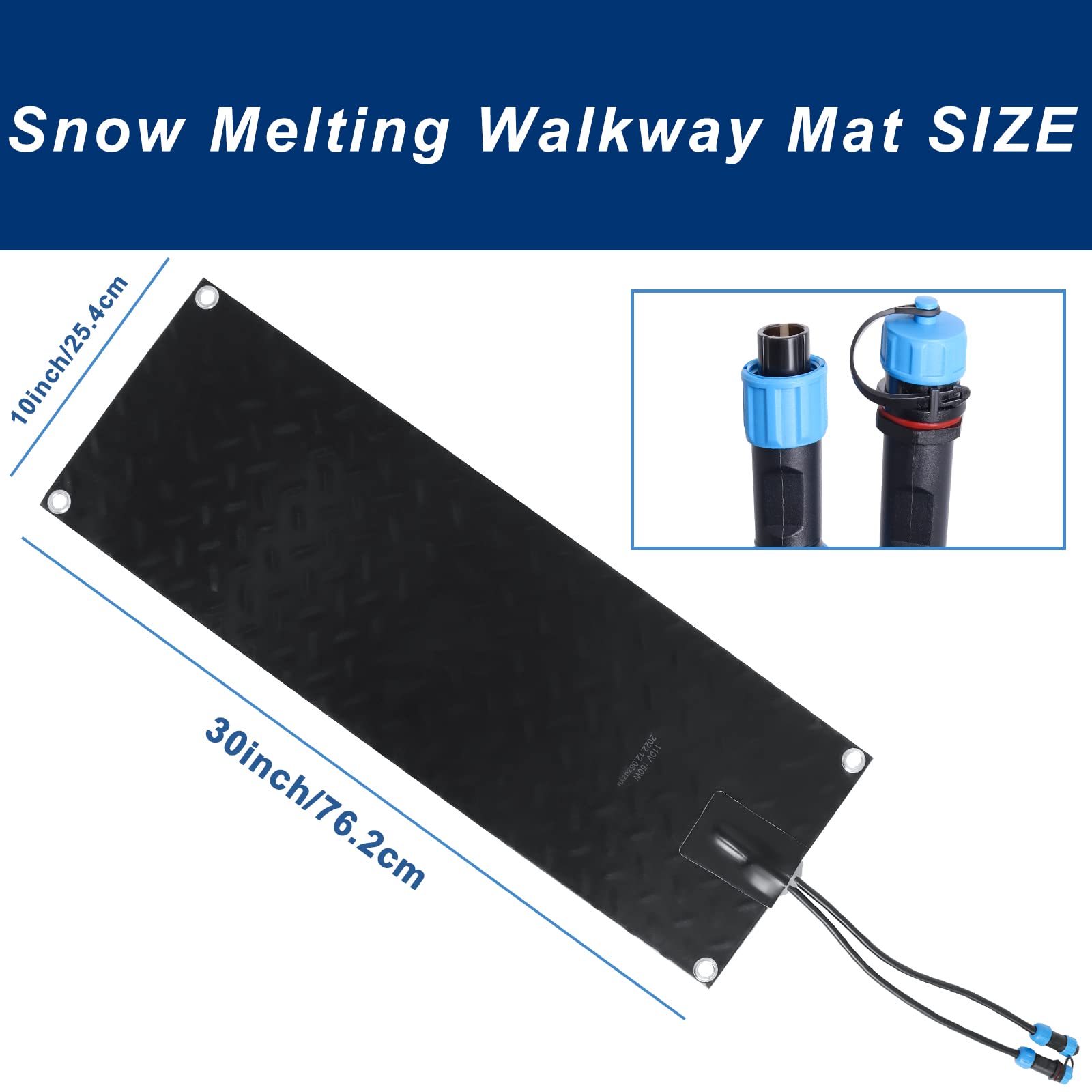 Snow Melting Walkway Mat πΌπππππ
ππ
10βπ 30β πΊπππ π΄ππππππ π΄πππ Melting Speed Heated Outdoor Mats for Winter Stairs No-Slip Rubber Heated Driveway Pad 10βx 30β