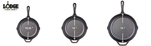 Lodge Seasoned Cast Iron Skillet with Tempered Glass Lid (15 Inch) - Cast Iron Frying Pan with Lid Set