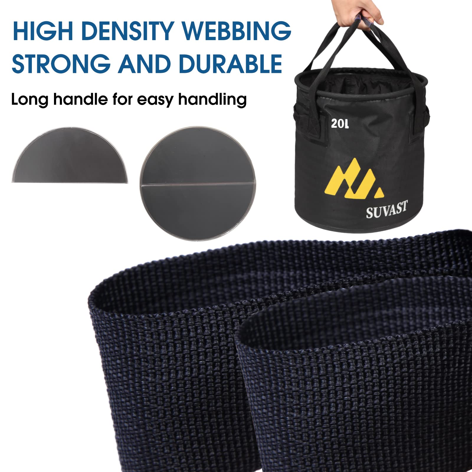 SUVAST Camping Supplies-Collapsible Bucket, Foldable Bucket 5 Gallon,Camping Bucket