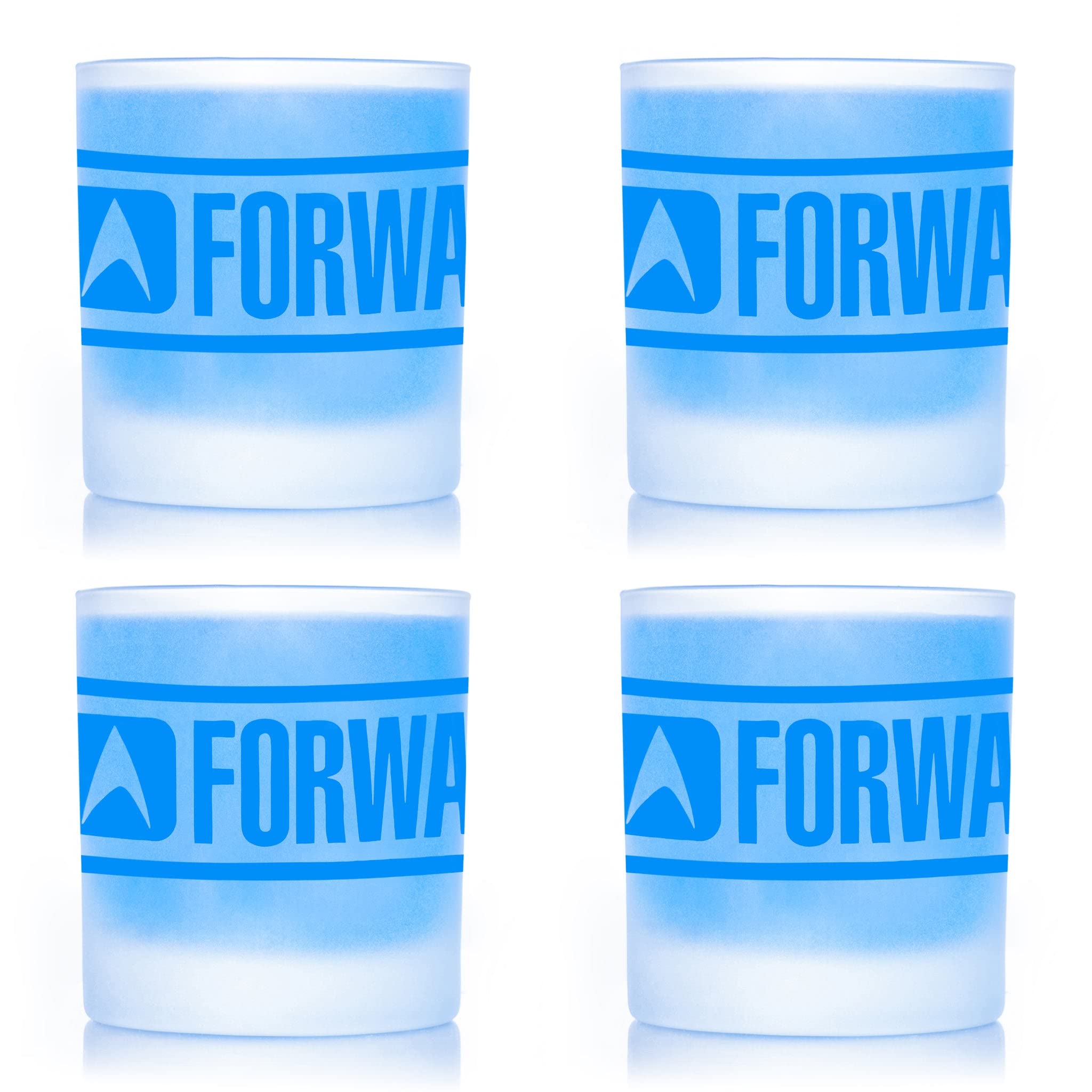 STAR TREK Ten Forward Etched Whiskey Glass - Officially Licensed, Premium Quality, Handcrafted Glassware, 11 oz. Set of 4 Rocks Glass - Perfect Collectible Gift for Series Lovers, & Special Occasions