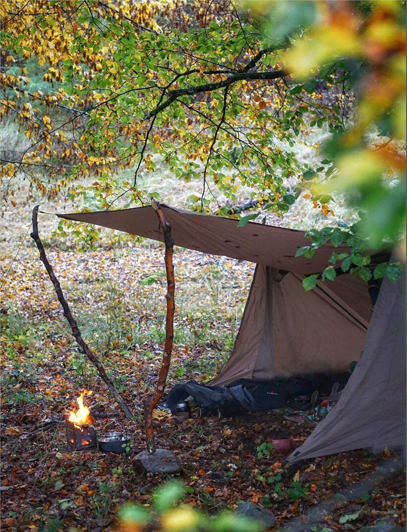 OneTigris Backwoods Bungalow Ultralight Bushcraft Shelter 2.0, Backpacking Tent with Canopy 2 Person Waterproof Ripstop