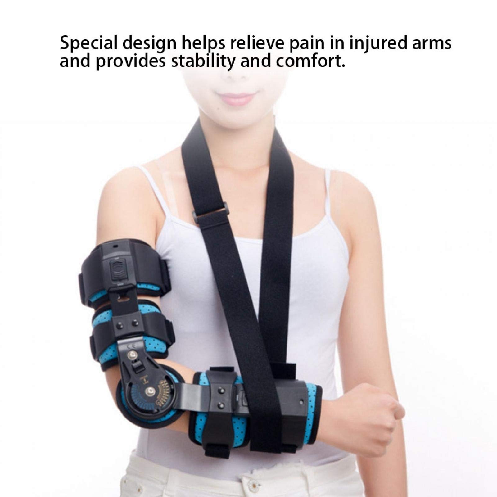 ROM Elbow Brace, Elbow Brace Stabilizer Splint Arm Injury Recovery Support After Surgery, Adjustable Post Op Arm Support Arm Extension Protector orthosis Tools - Right