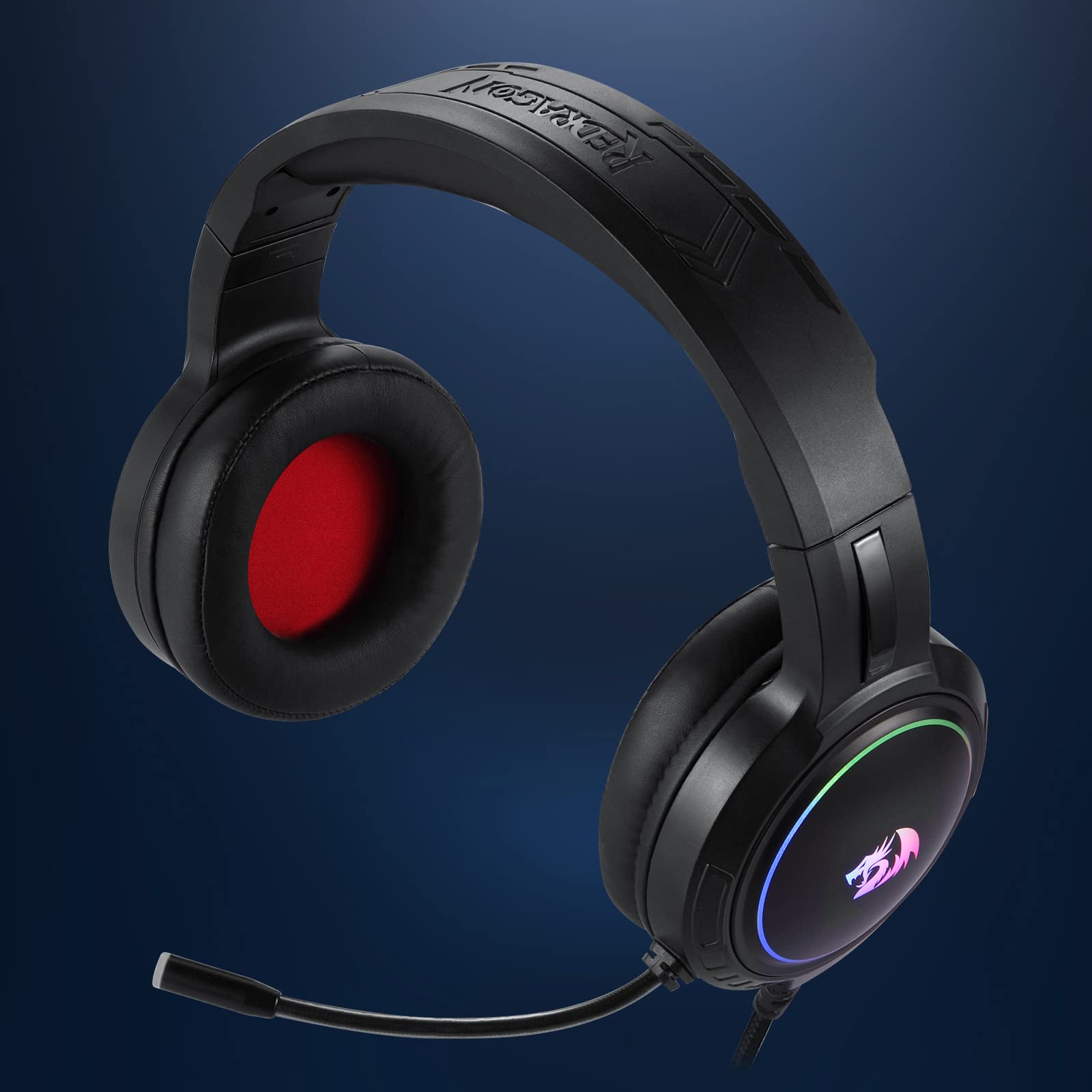 Redragon H270 RGB Gaming Headset with Microphone, Wired, Compatible with PS4, PS5, PC and Laptops (Black)