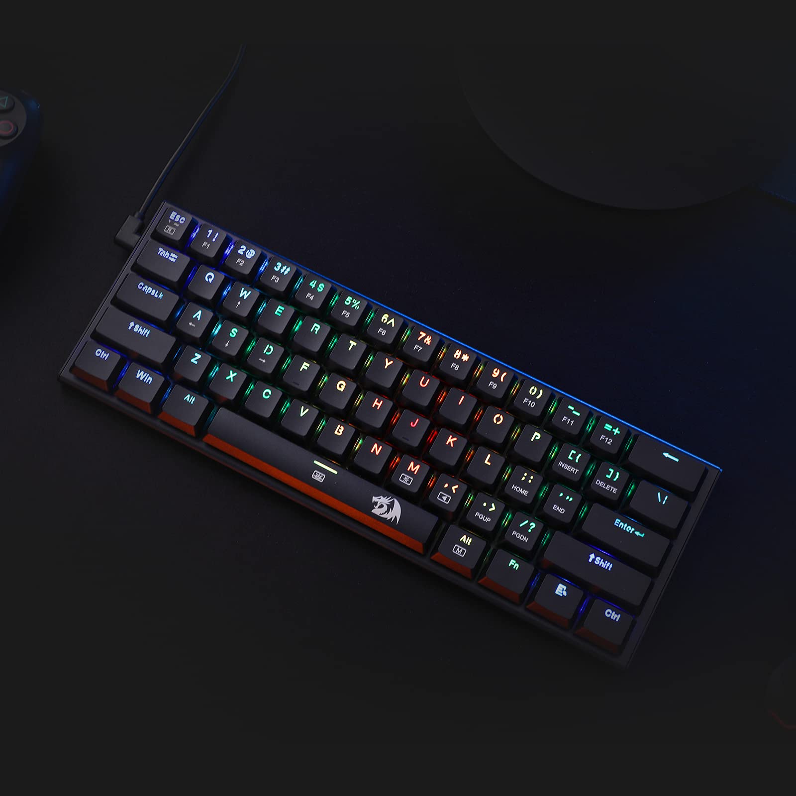 Redragon K614 Anivia 60% Ultra Thin Wired Mechanical Keyboard, Slim Compact 61 Keys RGB Gaming Keyboard w/Low Profile Linear Red Switches and Double-Shot Keycaps for Fast & Accurate Actuation