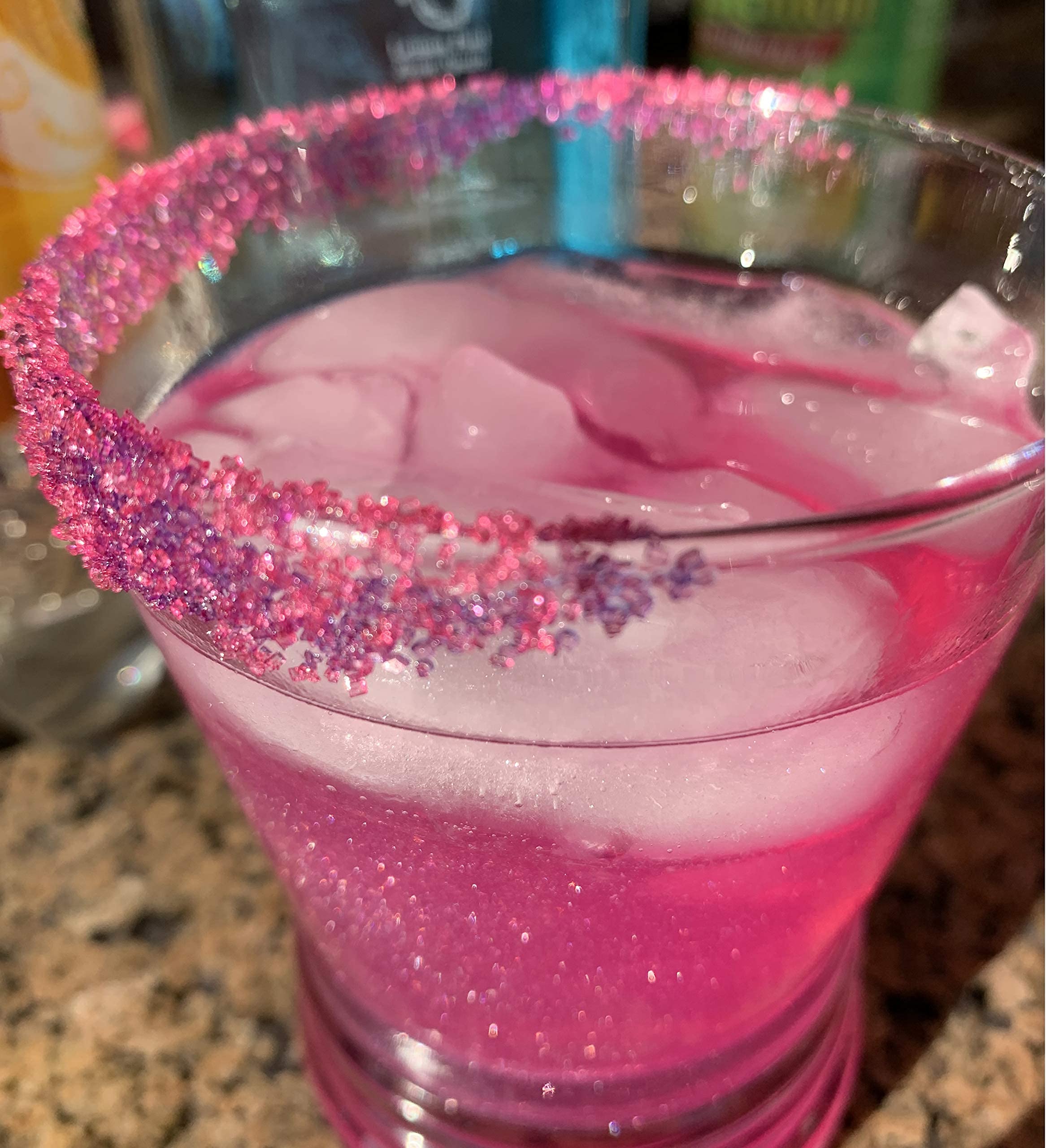 Snowy River Pink Cocktail Rimmer - Naturally Colored Pink Cocktail Sugar, Beverage Rimmer, Margaritas, Kosher (3oz Pink)