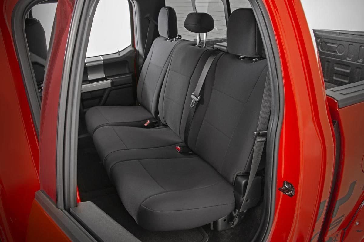 Rough Country F&R Neoprene Seat Covers for 15-21 F-150 | 17-21 F-250/350-91018A