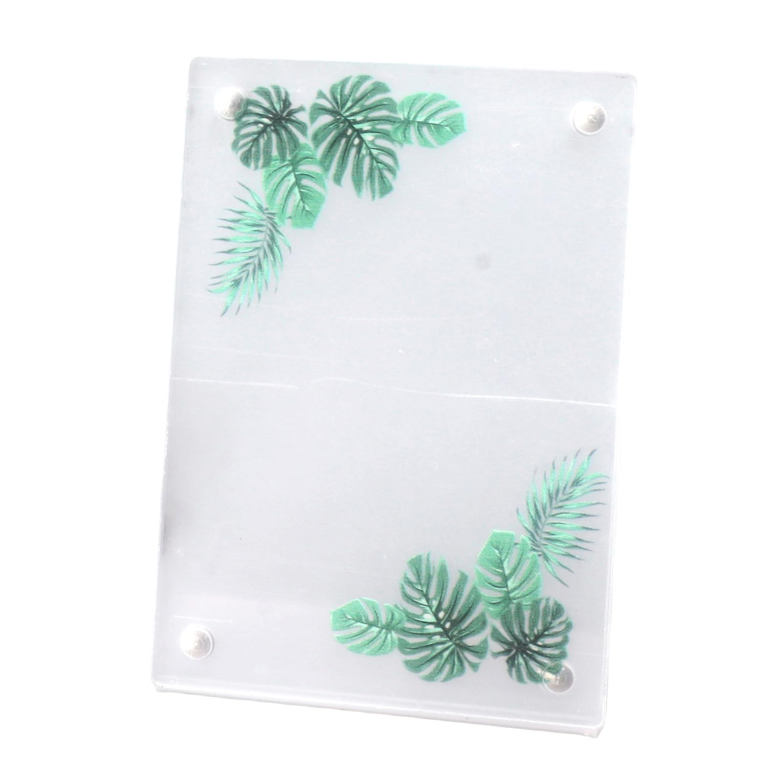 Photo Frame, Clear Acrylic Desktop Photo Frame Simple Cleaning Magnetic Stable Placement for Home (Monstera Leaves)