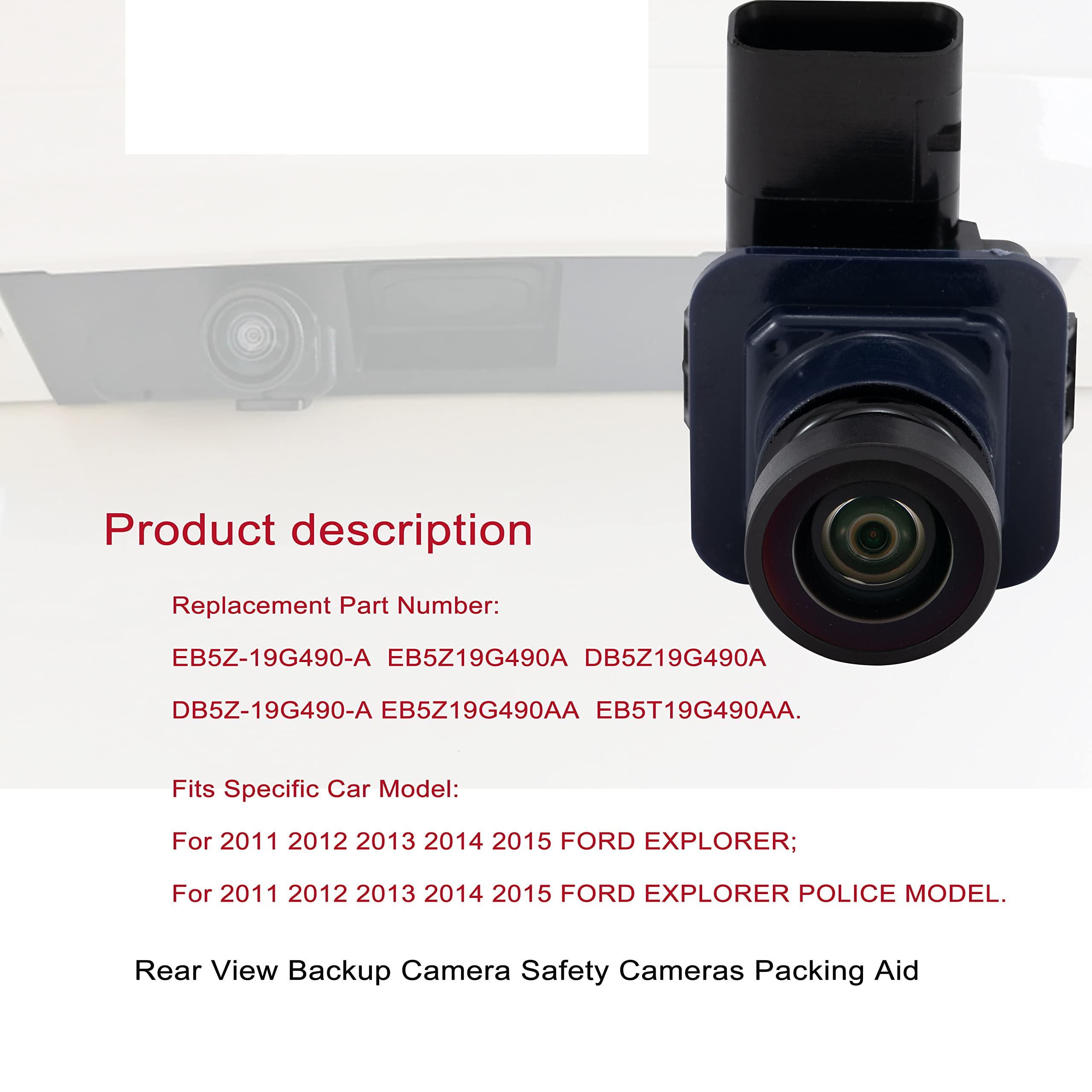 Rear View Backup Camera Safety Cameras Packing Aid for 2011 2012 2013 2014 2015 Ford Explorer 590-421 EB5Z19G490A EB5Z-19G490-A