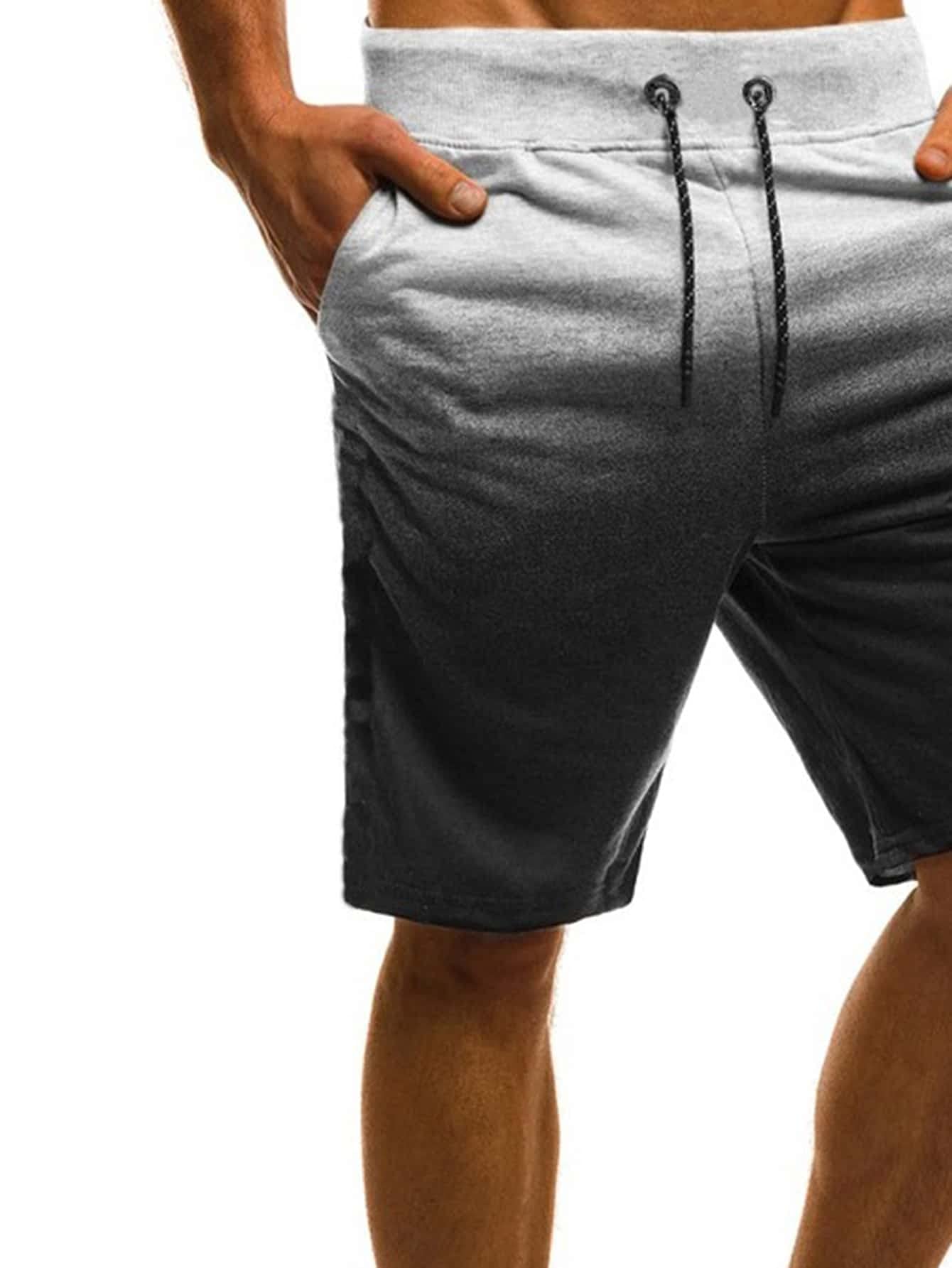 Romwe Men's Tie Dye Gym Workout Shorts Lightweight Sport Training Shorts with Pocket Black L