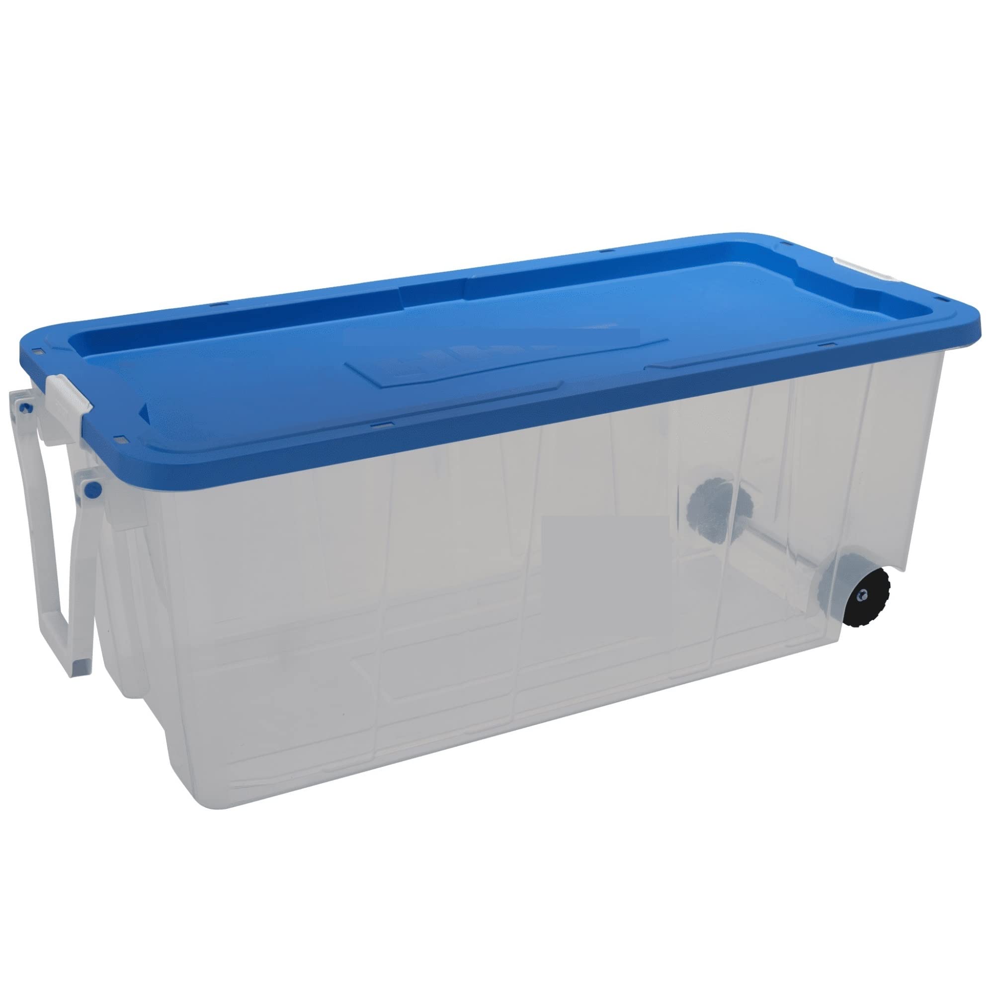 OYTHO 200 Quart Latching Rolling Plastic Storage Bin Container W. Pull Handle, Clear (Size : Count1)