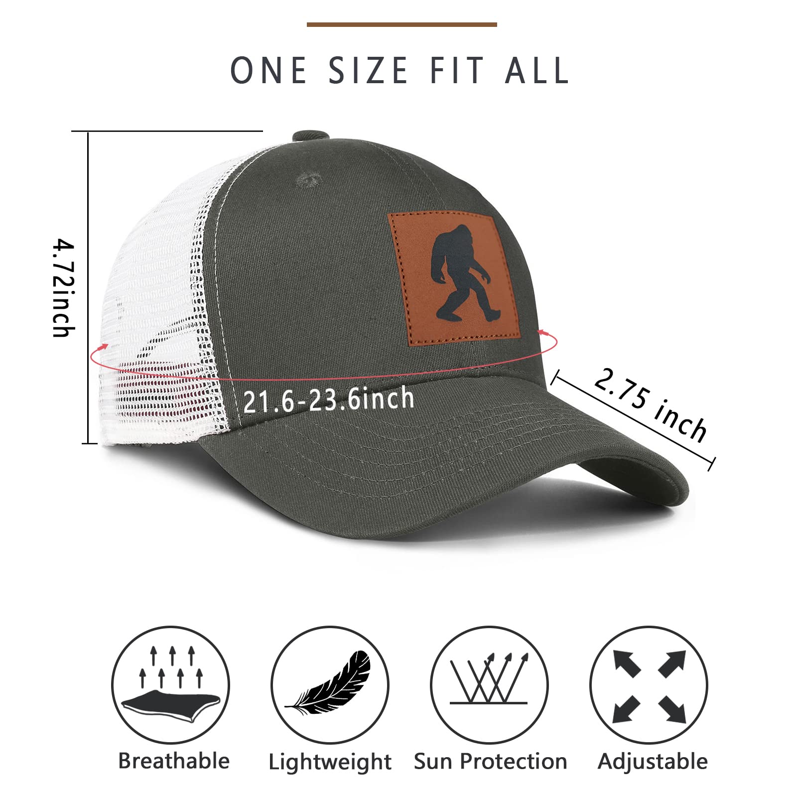 Simocked Bigfoot Hat Sasquatch Trucker Hat Big Foot Gifts Sasquatch Bigfoot Gifts Mesh Snapback Hat for Men