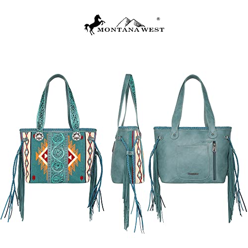 Montana West Western Tote Bag for Women Aztec Tapestry Tooled Collection Concealed Carry Handbag MW1211G-8317TQ