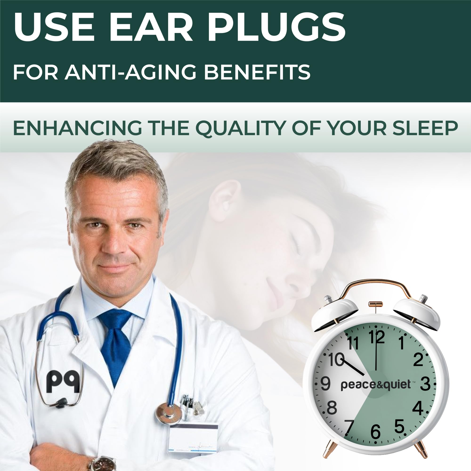 PQ Wax Ear Plugs for Sleeping, Swimming - 50 Noise Cancelling Silicone Gel Wax Earplugs, Ear Protection for Sleep and Swim, Soft Wax Pillows with Sound Blocking Level 32Db, (50 Pillows), Color: White
