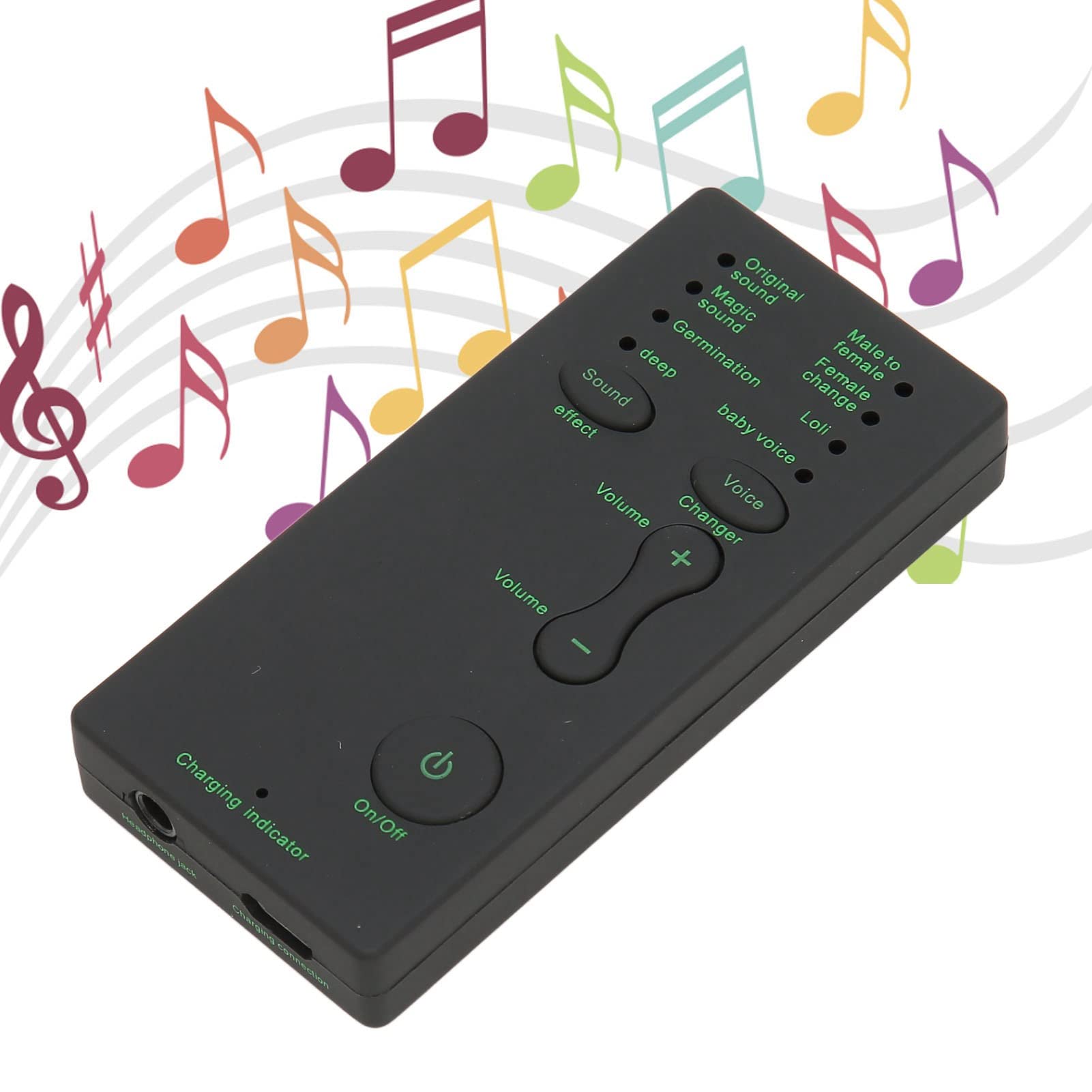 Voice Changer Disguiser, Portable Handheld Mini Gaming Live Sound Card, for PS4 PS5 Xbox One Switch Game Console PC Phone Laptop, 7 Types Sound Adjustable, Men, Women