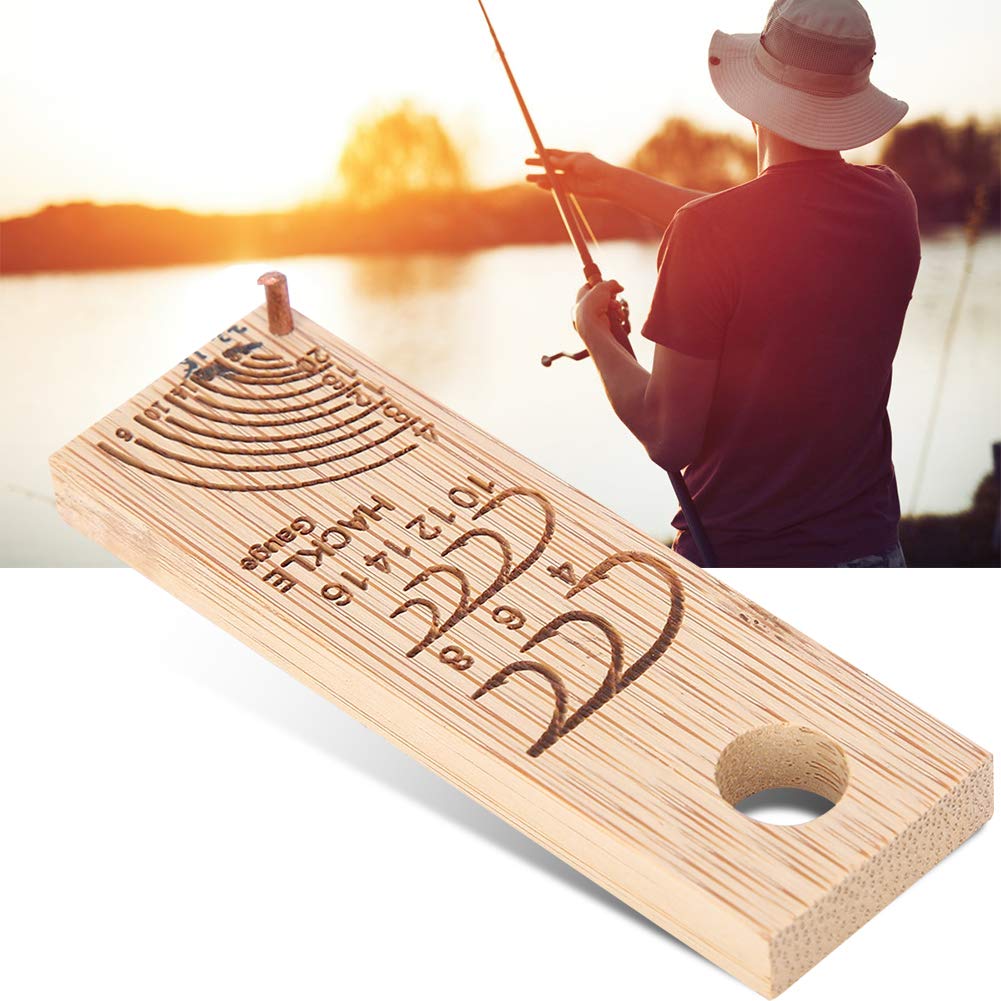 Shanrya Lightweight Convenient to Use Wooden Fish Hook Ruler, Easy to Carry and Store Fish Hook Ruler, Fishing Tool Accessory for Measuring Fish Hook Size