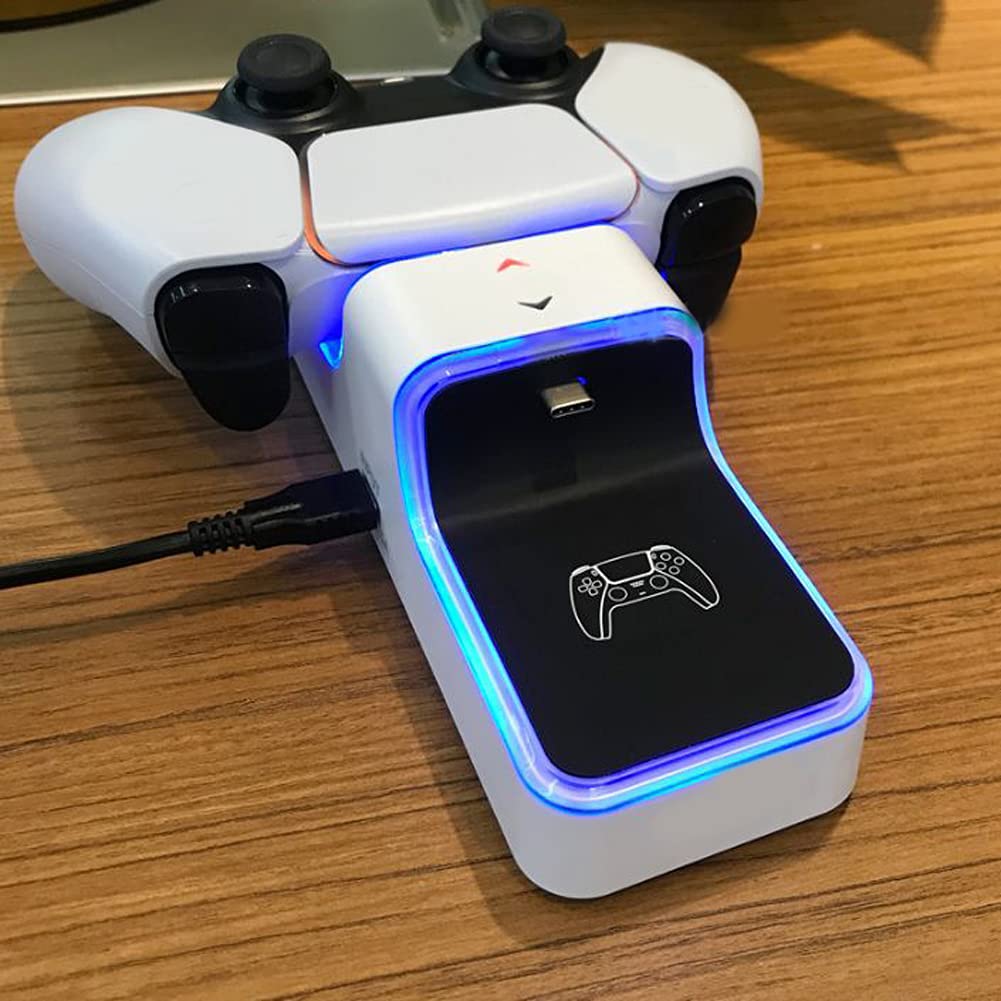 PS5 Charging Station, PS5 Controller Charger Station for Dualsense Controller, Portable Home Charging Station for Playstation 5(White)