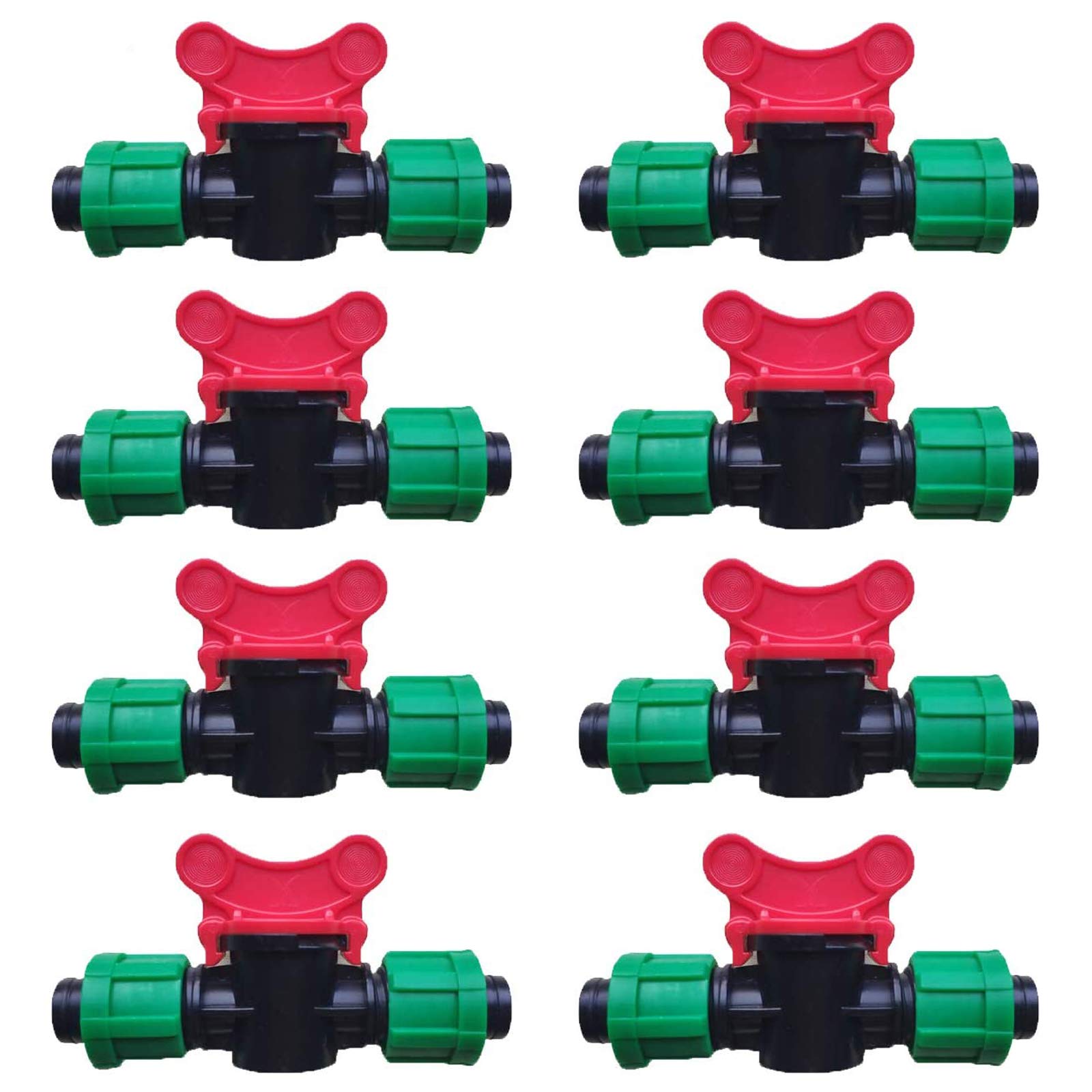 QUECAOCF 8 Pieces 1/2" Universal Shut Off Valve Drip Irrigation Tubing, Compatible with 16-17mm Drip Tape Tubing Sprinkler System