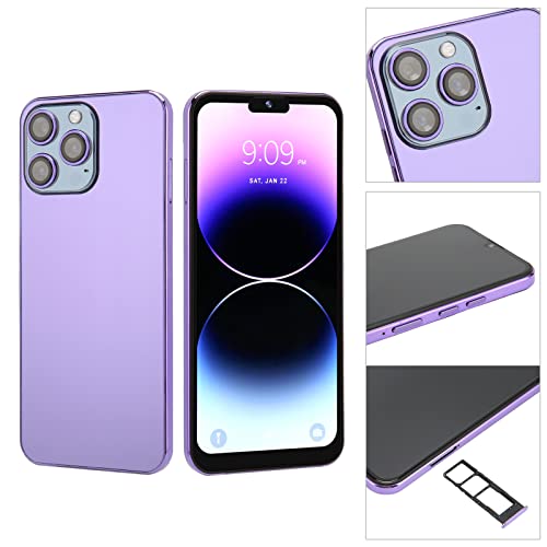 VINGVO Unlocked Smartphone, 2.4G 5G Dual Band WiFi 6.6 Inch HD Screen 7731E Quad Core 3G Dual SIM Mobile Phone for Business (Purple)