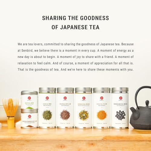 Senbird Organic Sencha - Japanese Green Tea - From Shizuoka, Japan - Loose Leaf Tea In Airtight Tea Tin (3.5oz/100g)