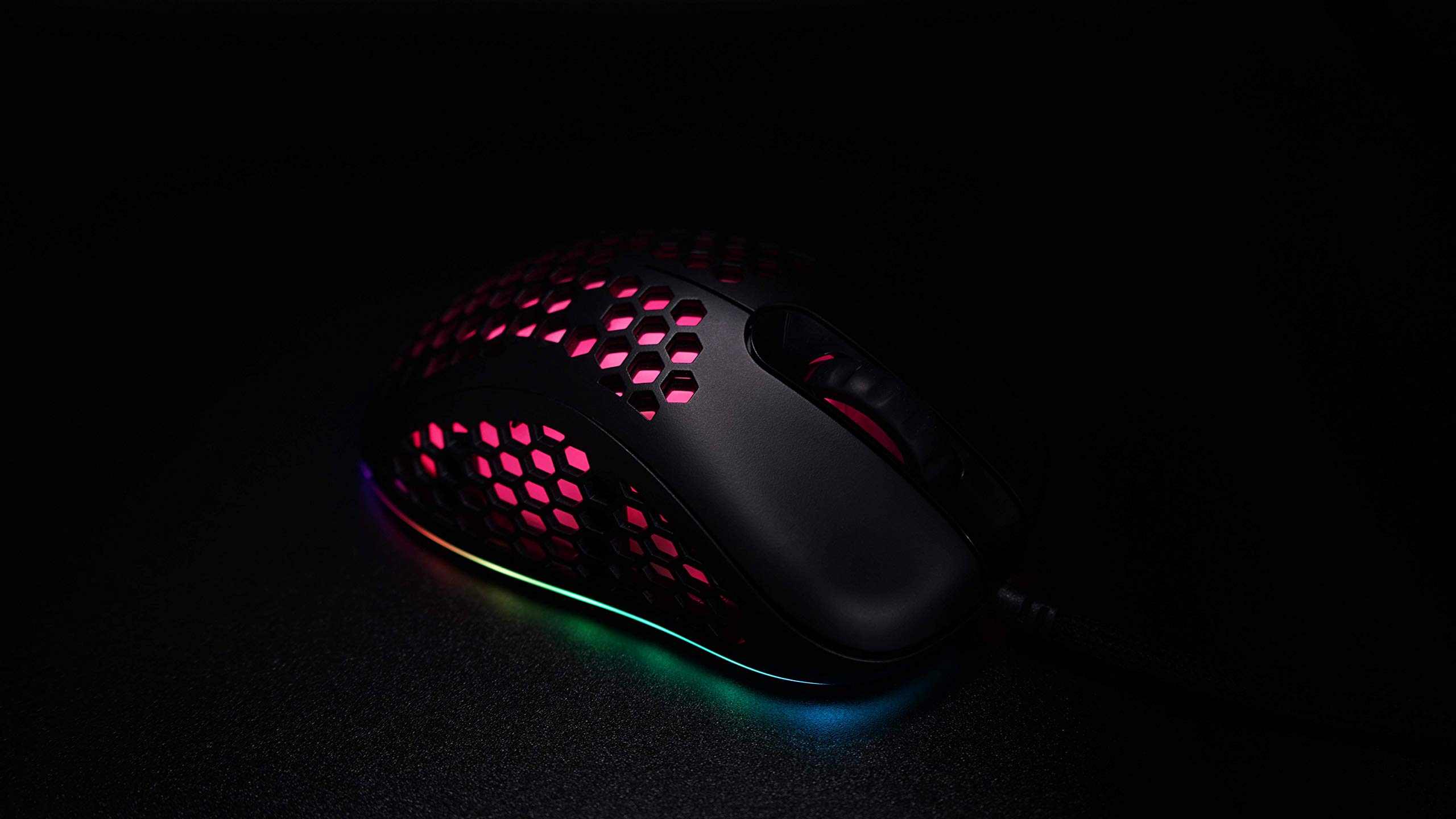 Projects Gaming S 001, 16000 DPI, PMW 3389, RGB, 2.22 oz (63g), Ergonomic, 7 Buttons, Lightweight Honeycomb Shell Wired Gaming Mouse