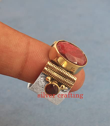 Red Ruby 925 Sterling Silver Gemstone Faceted Elegant Jewelry Ring Handmade Jewelry Designer Ring Jewelry (9)