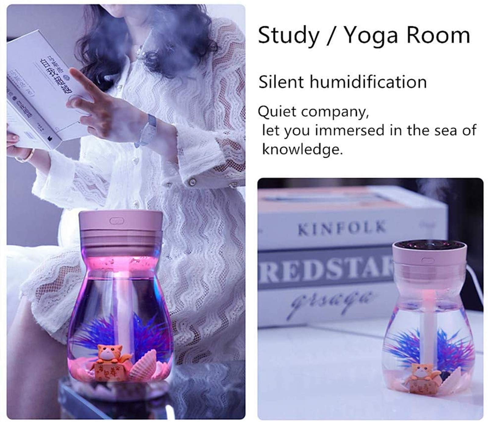 Micro Landscape Humidifiers, Mini Humidifier, Small Humidifier,Cute humidifier,Car Humidifiers,Air Humidifier,personal humidifier,Cool Mist Humidifiers For Bedroom Kids,Office Desk Humidifier(Blue)