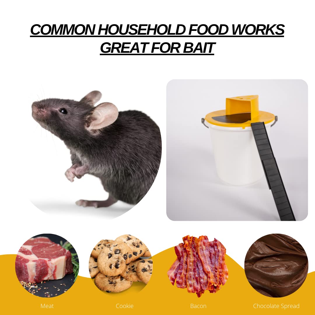 Uptrends Exchange Humane Mouse Trap Bucket Lid, 2 Pack, for 5-Gallon Bucket, for Indoor Outdoor Use, Multi Catch Rodent Mice Trap