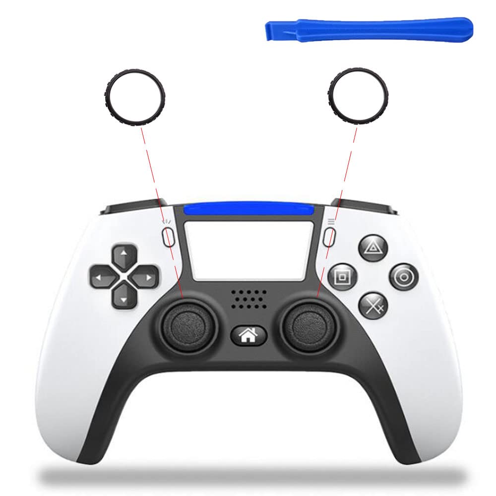 PS5 Controller Accent Rings Decorative Accessory for PlayStation 5 Controller Replacement Parts - 2 Pair/Luminous White